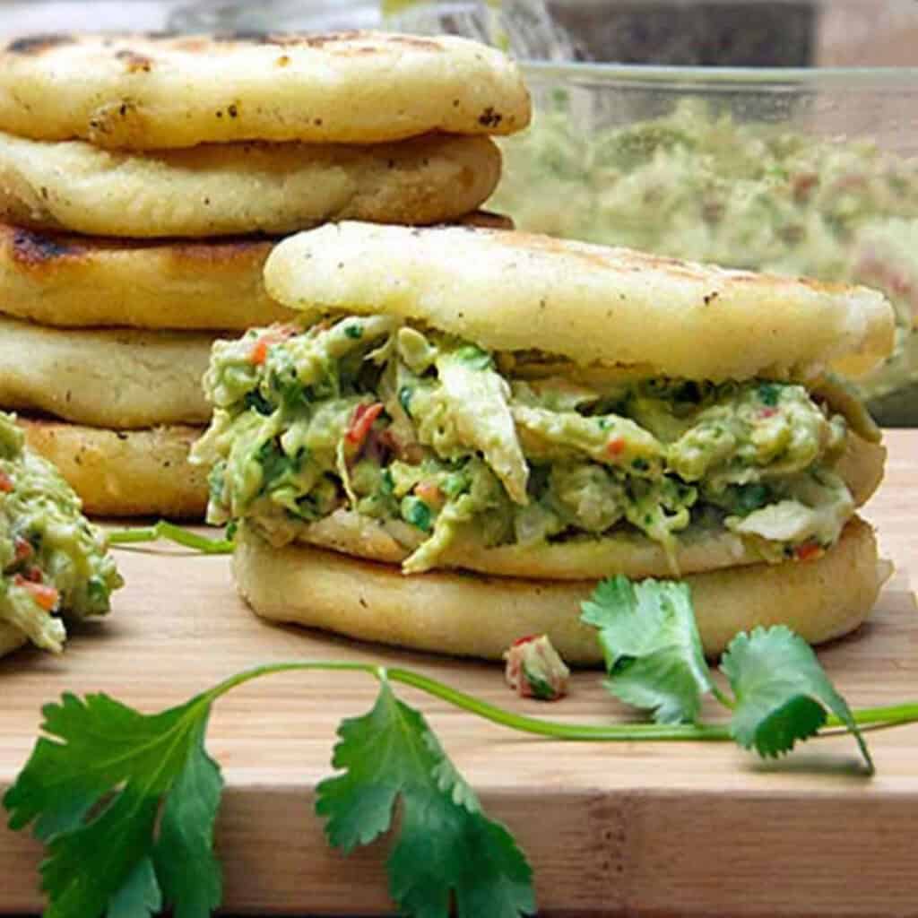 Reina Pepiada: Venezuelan Arepas with Chicken and Avocado