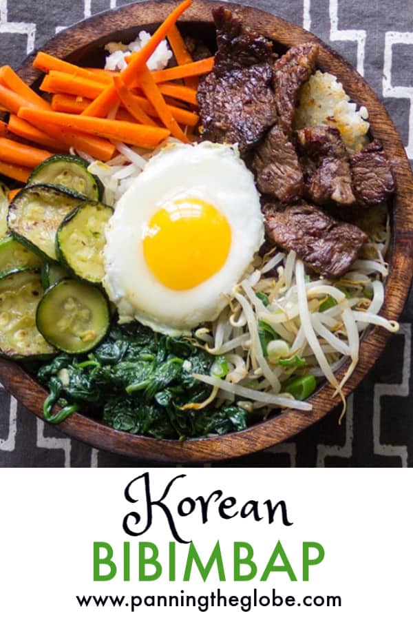 Bibimbap: Korean Rice Bowl of Bulgogi Beef, Vegetables and Spicy Sauce