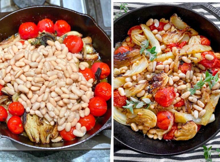 Roasted Fennel Tomatoes and White Beans l Panning The Globe