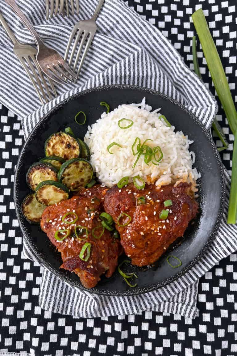Slow Cooker Chicken Thighs Korean Style l Panning The Globe